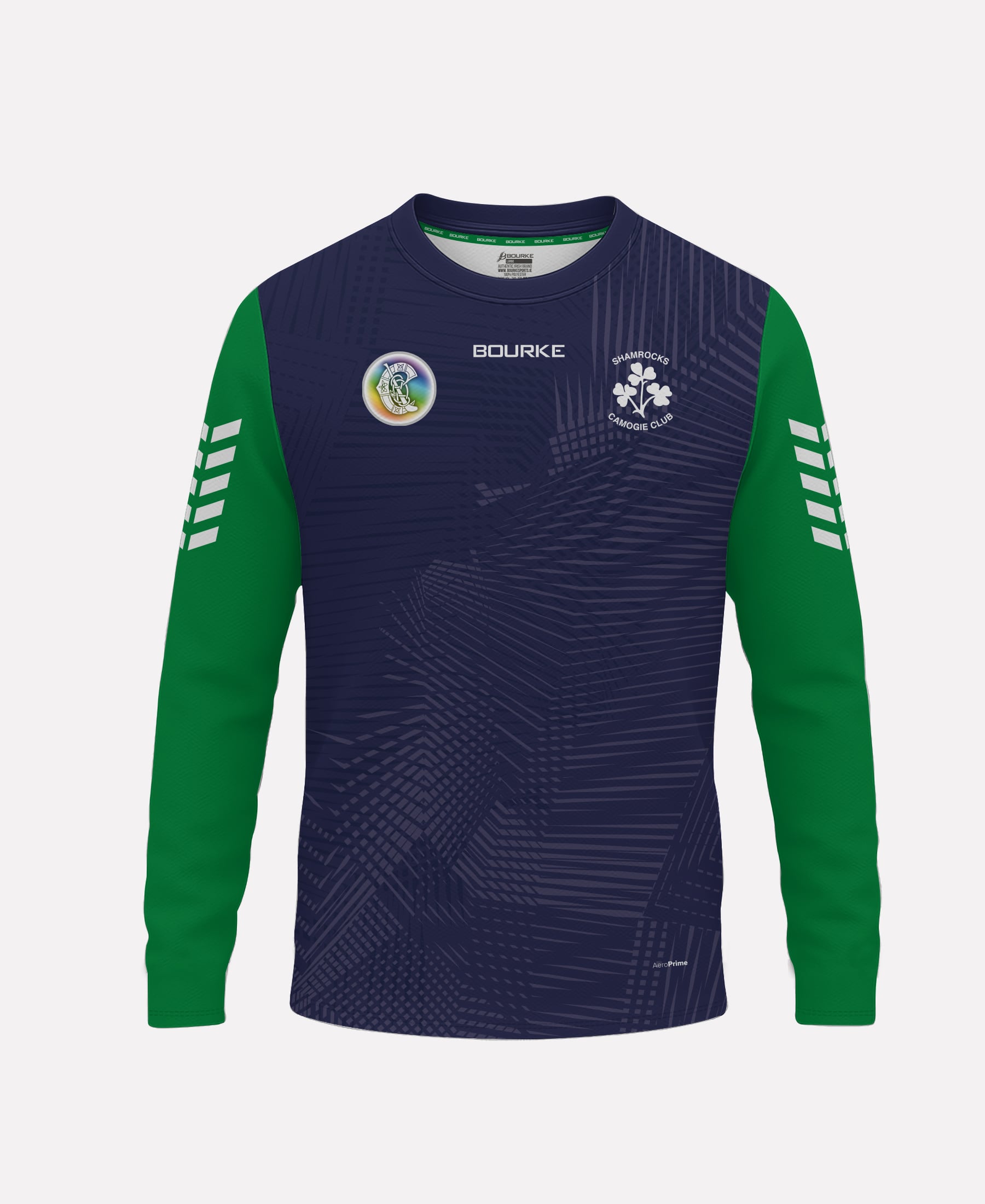 Shamrocks Camogie Galway Warm Up Crew Neck (Navy/Green) – Bourke Sports ...